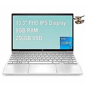 HP Envy 13 2021 Flagship Business Laptop 13.3" FHD IPS 100% sRGB Display 11th Gen Intel Quad-Core i5-1135G7 (Beats i7-1065G7) 8GB RAM 256GB SSD Backlit KB Fingerprint Win10 Silver + HDMI Cable