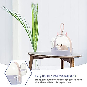 Ipetboom 1Pc Hamster Carrier, Bird Carrier Critter Cage Hamster Carrier Bag Portable Hamster Cage Travel Bag with Water Bottle Outdoor Handbag for Small Animals, Purple