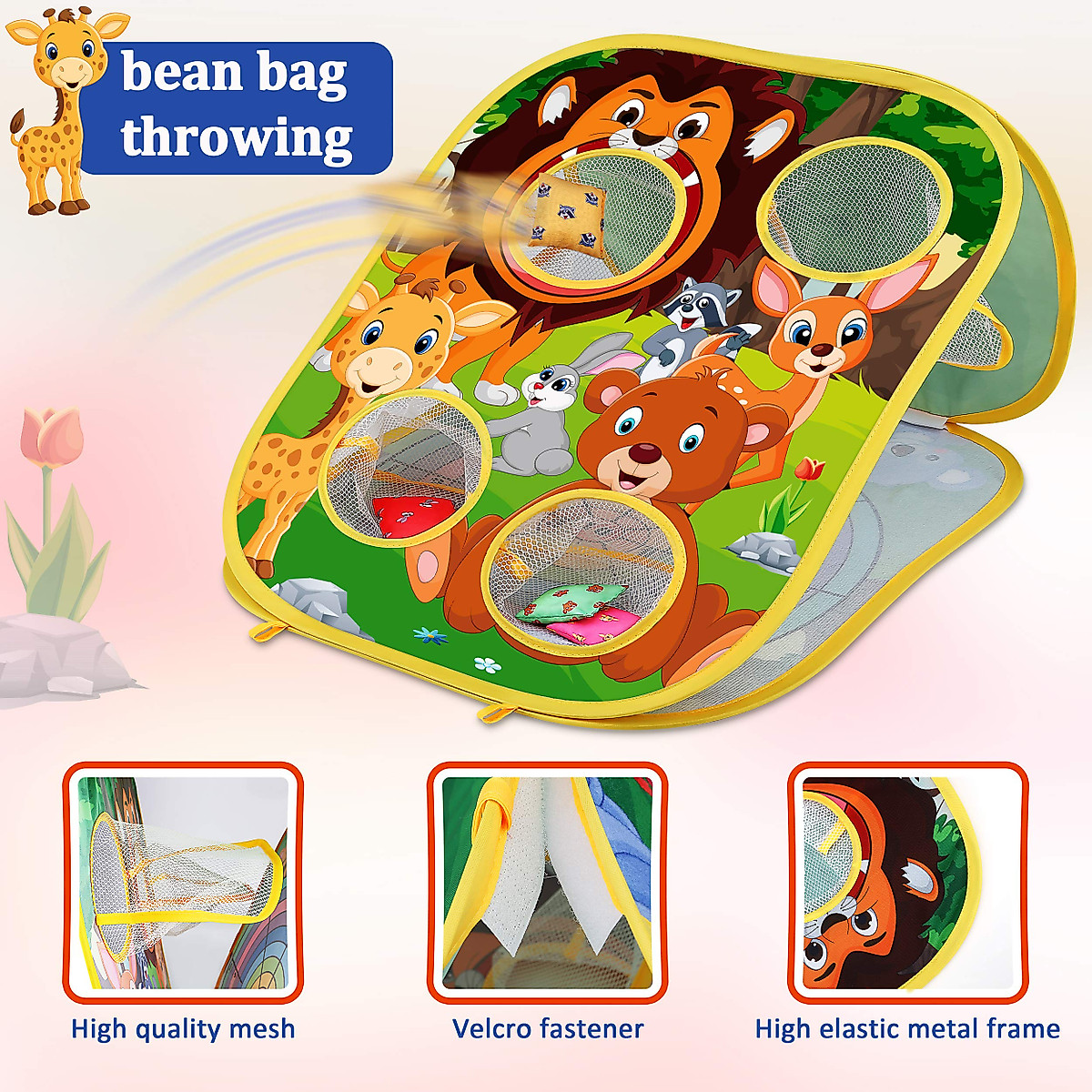 Animal Bean Bag Toss Game Toy Outdoor Toss Game, Family Party Party Supplies for Kids, Gift for Boys Birthday or Christmas for Toddlers Ages 3 4 5 6 Year Old