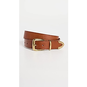 Madewell Women's Leather Western Belt, English Saddle, Brown, S