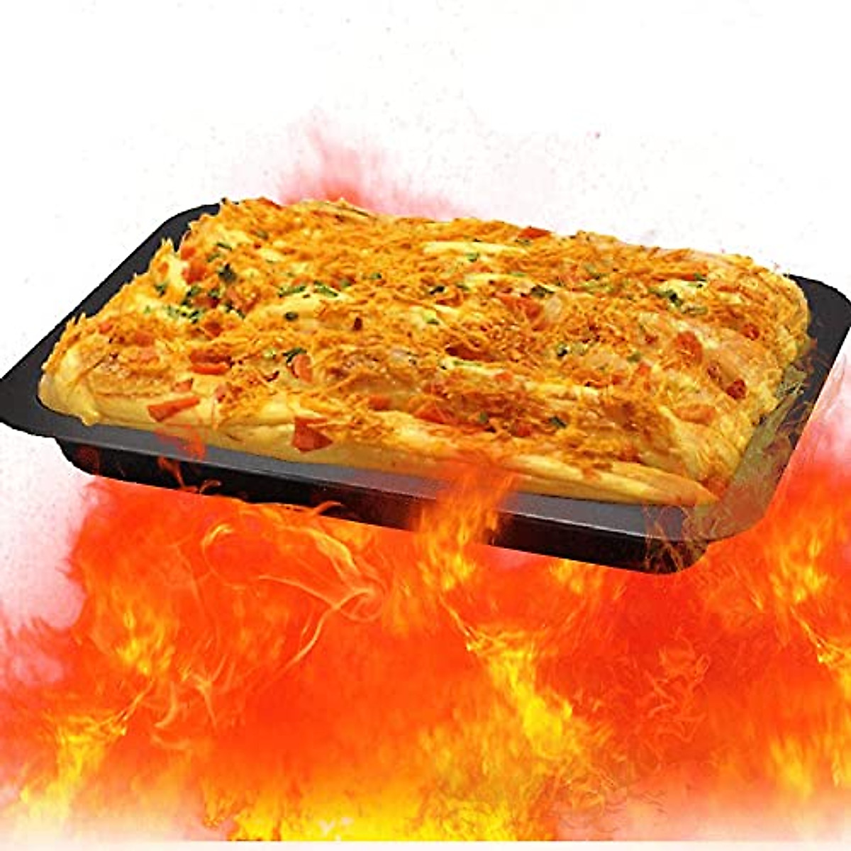 TEMKIN 1PC Rectangular Non-Stick Bread Cake Baking Tray Baking Tray Oven Rectangular Black Baking Tray DIY Baking for Kitchen (Size : Large)
