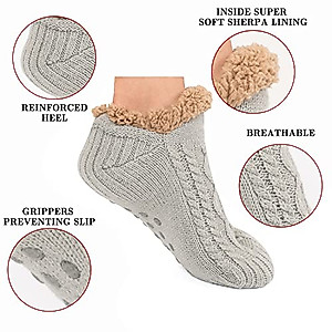 OLIVE OLIVIA Men's Sherpa Fluffy Fleece Socks,Increbible Soft Warm Cozy Fuzzy chrismas socks (Gray)