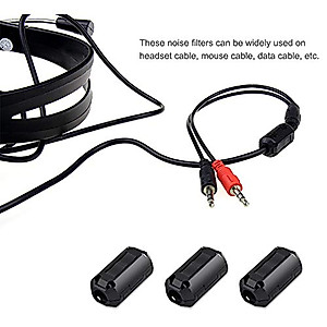 Viaky 12 Pack RFI EMI Noise Suppressor Cable Clip, Clip-on Ferrite Ring Core Noise Filter for 5mm Dia Cable(Black)