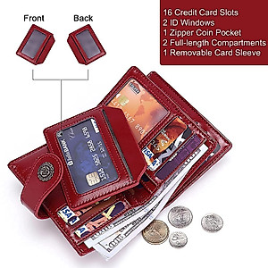 CLUCI Womens Backpack Purse Vegetable Tanned Full Grain Leather bundles with Small Wallets