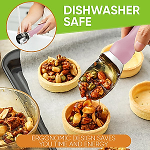 Spring Chef Ice Cream Scoop with Soft Grip Handle, Professional Heavy Duty Sturdy Scooper, Premium Kitchen Tool for Cookie Dough, Gelato, Sorbet, Pink Lemonade