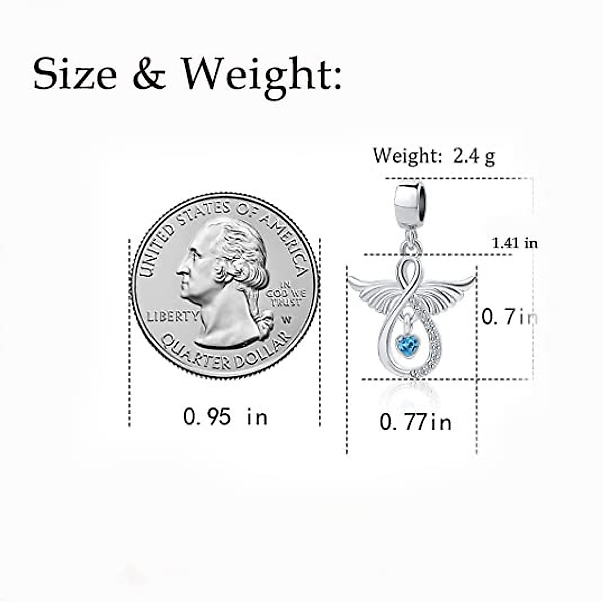 NanMuc Angel Wings Charms for Pandora Bracelets Necklace Women Heart Crystal Infinity Mom Birthday