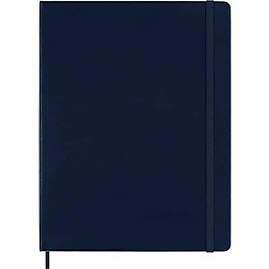 Moleskine Classic Notebook, Hard Cover, XL (7.5" x 9.5") Plain/Blank, Sapphire Blue, 192 Pages