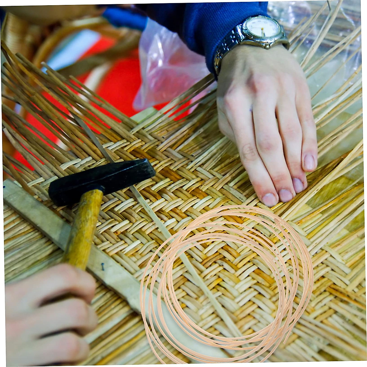 Outanaya 1 Roll Rattan Weave Material Woven Chair Weaving Kit Rattan Furniture Webbing Basket Wicker Furniture Repair Kit Chair Cane for DIY Rattan Weaving Material DIY Rattan Material Reed