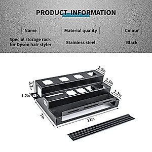 DALUOBO Storage Holder for Dyson Airwrap Curling Iron Styler Wall Mounted Rack Bracket Stand with Adhesive for Home Bathroom Organizer Black (B)