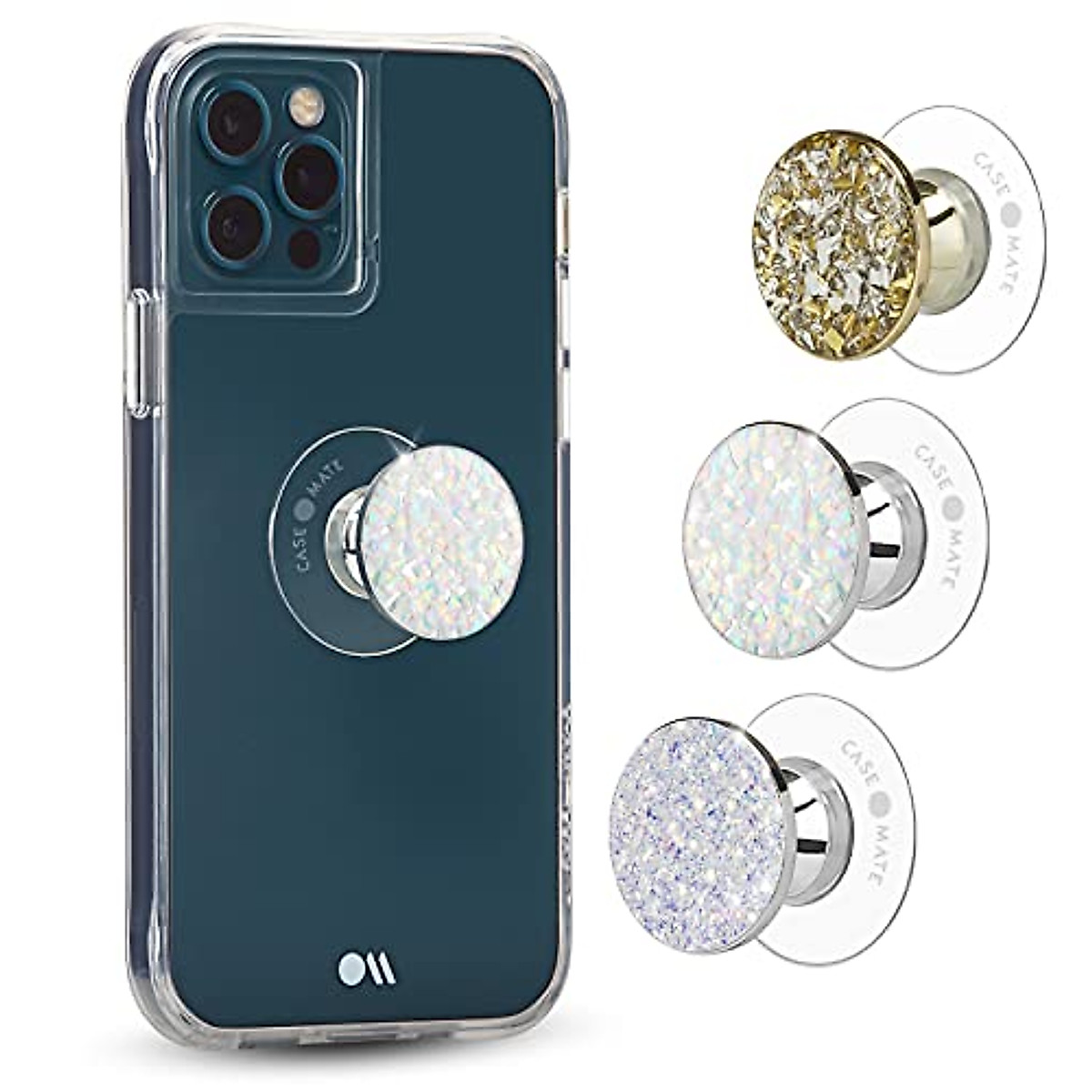 Case-Mate - Minis - Phone Grip - Cell Phone Holder - Suction Cup Cell Phone Stand [Removable for Wireless Charging] for iPhone 14 Pro Max/ 13 Pro Max/ 12 Pro Max/ S23 Ultra - Stardust/Gold/Diamond
