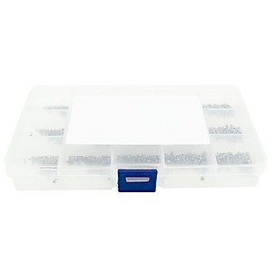 Guard4U 750Pcs 15-Size Metric M1 M1.2 M1.4 M1.6 M1.7 Stainless Steel Phillips Countersunk/Flat Head Small Machine Screws Assortment Kit