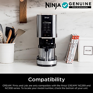 Ninja XSKPLD4BCD Pints 4 Pack, Compatible with NC299AMZ & NC300s Series Creami Ice Cream Makers, BPA-Free & Dishwasher Safe, Color Lids, 1, Clear/Grey/Lime/Pink/Acqua