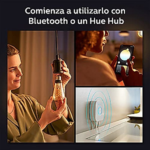 Philips Hue White Dimmable Filament ST19 LED Smart Vintage Edison Bulb, Bluetooth & Hub Compatible (Hue Hub Optional), Voice Activated with Alexa