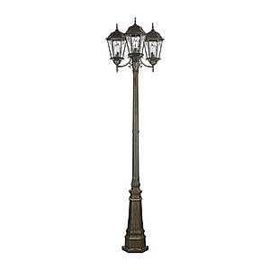 Trans Globe Lighting TG4719 BRZ Traditional Three Pole Outdoor-Post-Lights, Bronze/Dark