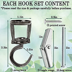 foxwake Ceiling Hooks for Hanging Plants 10set, Heavy Duty Swivel Hook with Toggle Wing, Swag Anchors for Lamp Light Basket Pot Holiday Decorations Vegetables Fruit Chandelier
