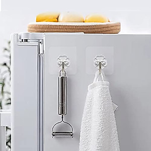 16 Pack Self Adhesive Wall Hooks Heavy Duty, Adhesive Wall Hooks for Hanging, Bathroom and Kitchen Wall Hooks Heavy Duty No Nails