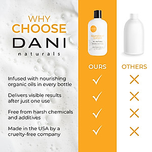 DANI Natural Nourishing Conditioner Naturals - Organic Ingredients Hydrate & Strengthen Hair - Sulfate, Phthalate & Paraben Free - Vegan & Cruelty Free - 12 Ounces (Grapefruit Ginger)