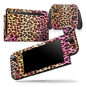 Design Skinz - Compatible with Nintendo Switch Console + Joy-Con - Skin Decal Protective Scratch-Resistant Removable Vinyl Wrap Cover - Vibrant Striped Cheetah Animal Print