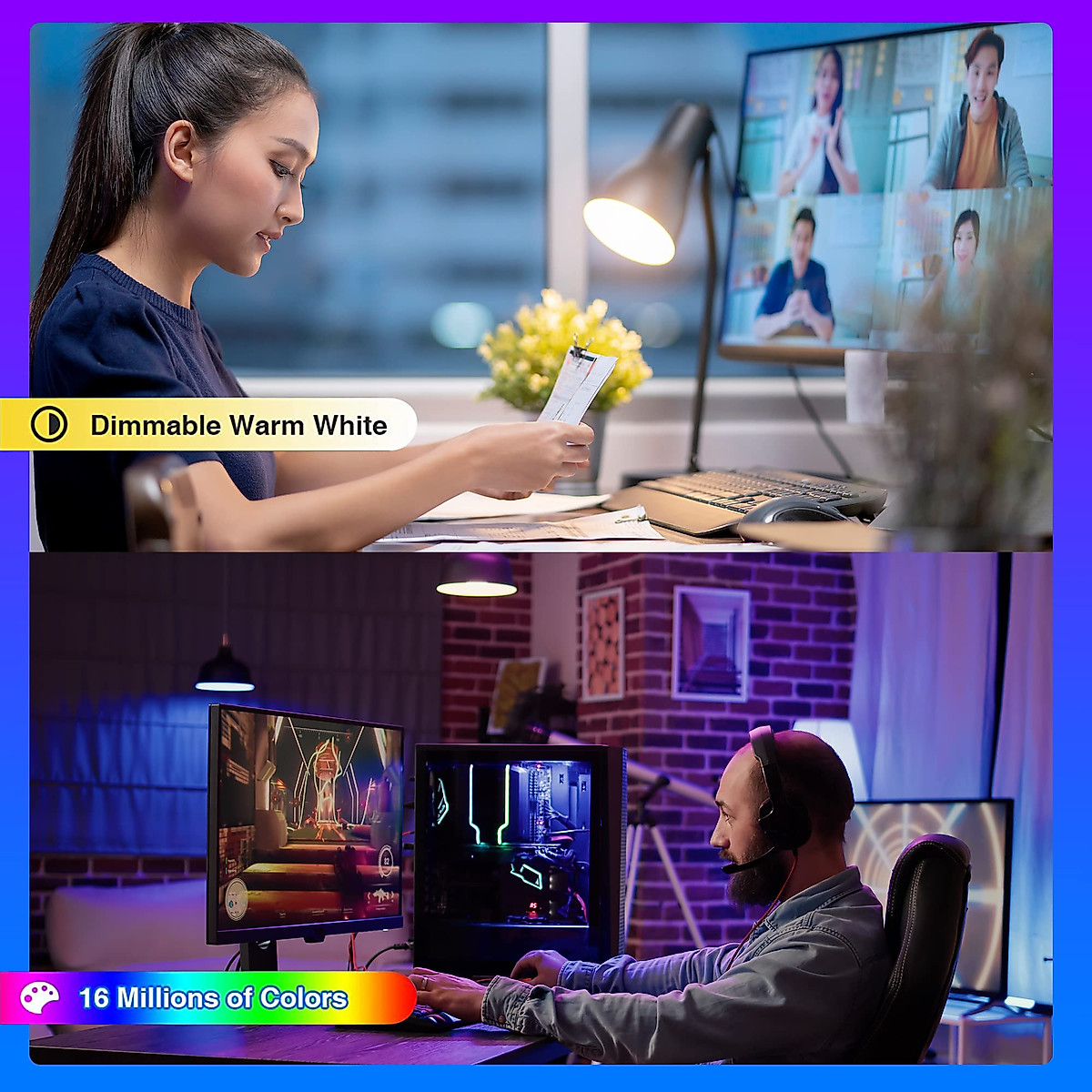 E26 Warm RGBW Color Changing RGB LED 10W 850LM with 16 Color Changing ModesBulb, Dimmabled Nursery Night Light with App for Kids and Adult, 5700k Temperature Night Lamp for Bedroom and Home Party 1PCS