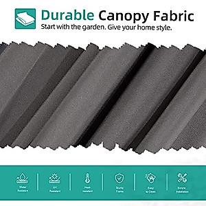 Shintenchi Patio Offset Umbrella with Easy Tilt Adjustment,Crank and Cross Base, Outdoor Cantilever Hanging Umbrella, Sunshade Umbrella Canopy, Dark Gray