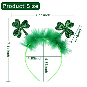 TOOBIT St Patrick's Day Headband Green Clover Headband Lucky Shamrock Headband HairBands for Women St Patrick's Day Hair Accessories Parade Party Costume Supplies