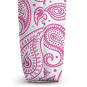 White and Pink Paisley Pattern Bandana Tote Bag