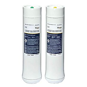 Whirlpool WHEEDF Dual Stage Replacement Pre/Post Water Filters | Fits WHADUS5 & WHED20 Filtration Systems | 1 Set, Pack of 2, Grey , Gray