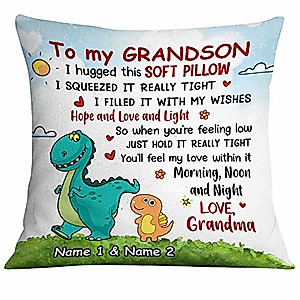 IZI POD Grandson Dinosaur Pillow, Daughter Pillow, Granddaughter Pillow, Autumn Silhouette Tree Pillow, Gift for mom, Daughter Gift, Gift-578