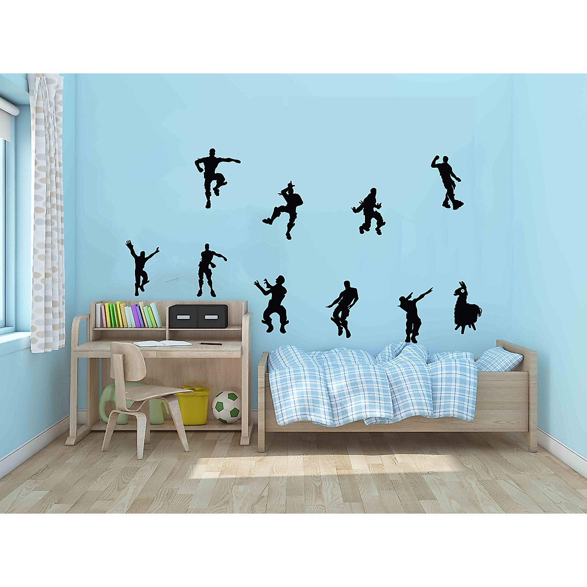 Video Game Wall Decal Wall Sticker Poster Floss Dancing Decal Game Room Decor Peel & Stick Game Decal Baby Bedroom Home Decor Gaming Stickers (34.6" x 23.6") (Black)