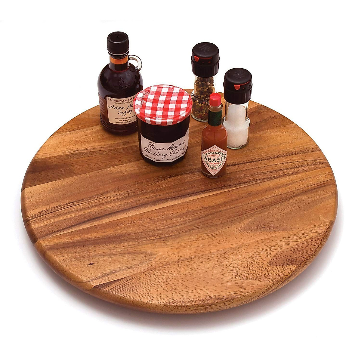 Lazy Susan Turntable, Engraved with Your Initial, Large 16" or 18” Wood Lazy Susan, Family Name Gifts, Laser Etched Wood