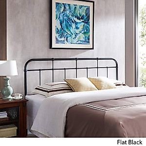 GDF Studio Industrial Iron King Headboard, Flat Black