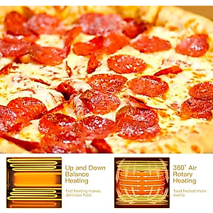 Goplus Electric Pizza Oven Stainless Steel Pizza Baker for Kitchen Commercial Use, Snack Oven