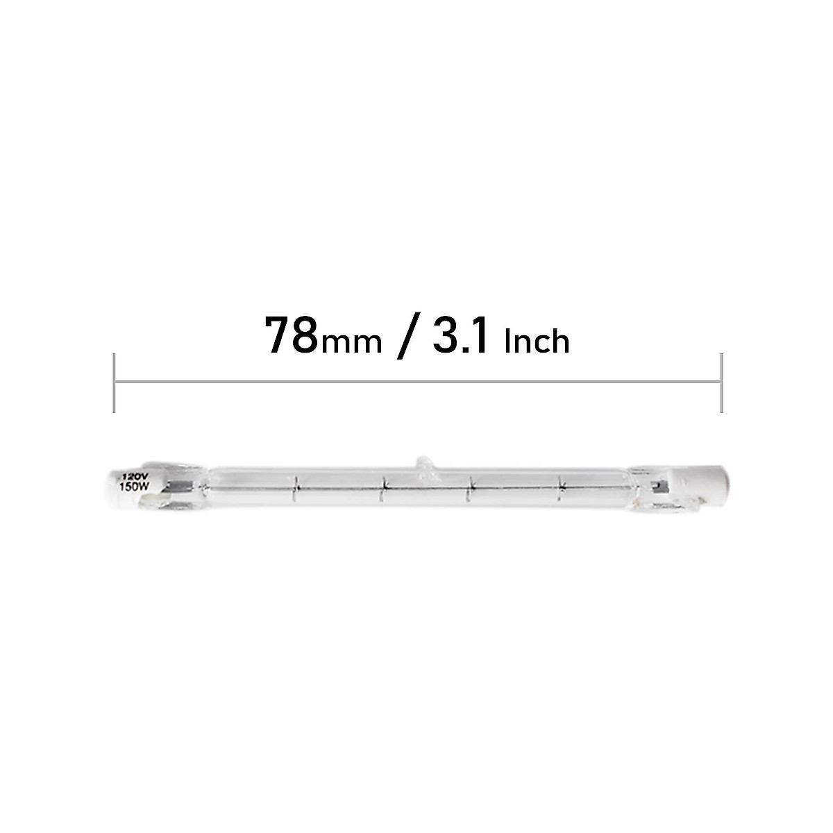 3 Pack TP Lighting J Type T3/78mm, 120V 150W Light Halogen