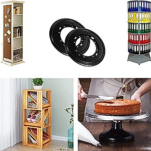 2Pack 12" Lazy Susan Hardware 5/16 Thick Turntable Bearing Swivel Plate 1000lbs Load Capacity Round Lazy Susan Turntable Base for Rotating Table, Serving Tray, Corner Shelves, Book Rack, Black