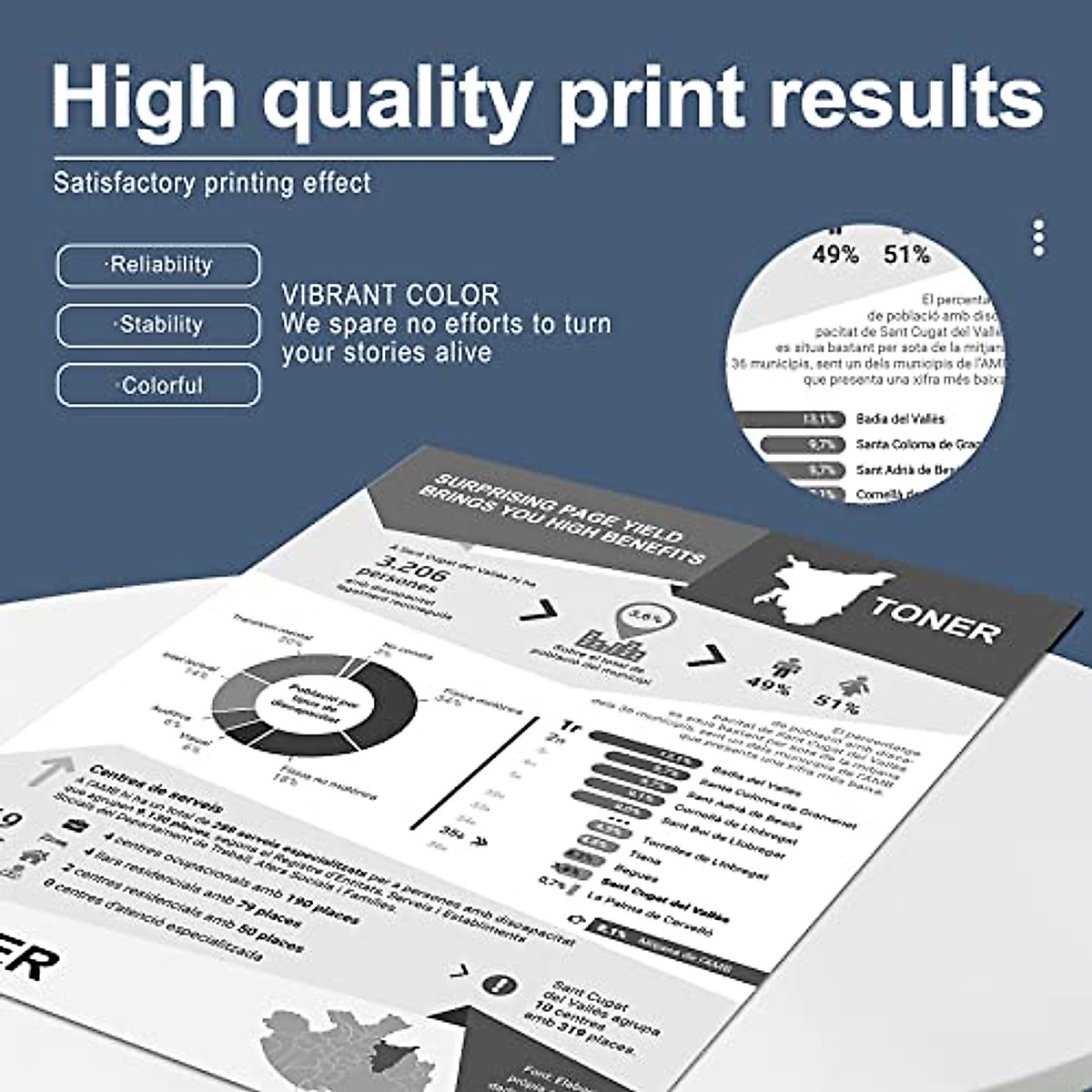 TN450 Black High Yield Toner Cartridge Replacement for Brother MFC-7240 MFC-7860DW Printer,TN4501PK