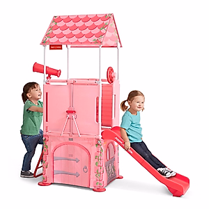 Radio Flyer Play & Fold Away Princess Castle, Toy Slide, Fort, & Climbing Playhouse