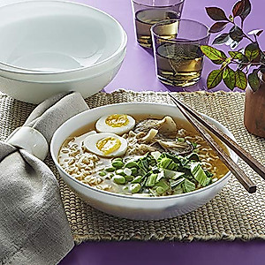 Corelle 4-Pc Meal Bowls Set, Service for 4, Durable and Eco-Friendly 9-1/4-Inch Bowls, Compact Stack Bowl Set, Microwave and Dishwasher Safe, White, 46 Ounces