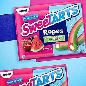 SweeTARTS Soft & Chewy Ropes Candy, Watermelon Berry Flavor, 9 Ounce