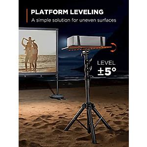 AMADA Projector Tripod Stand, Portable Projector Stand, Multipurpose Laptop Stand with Removable Mouse Tray, Height Adjustable Projector Stand 25-63 inch, Outdoor Projector Stand, AMPS03