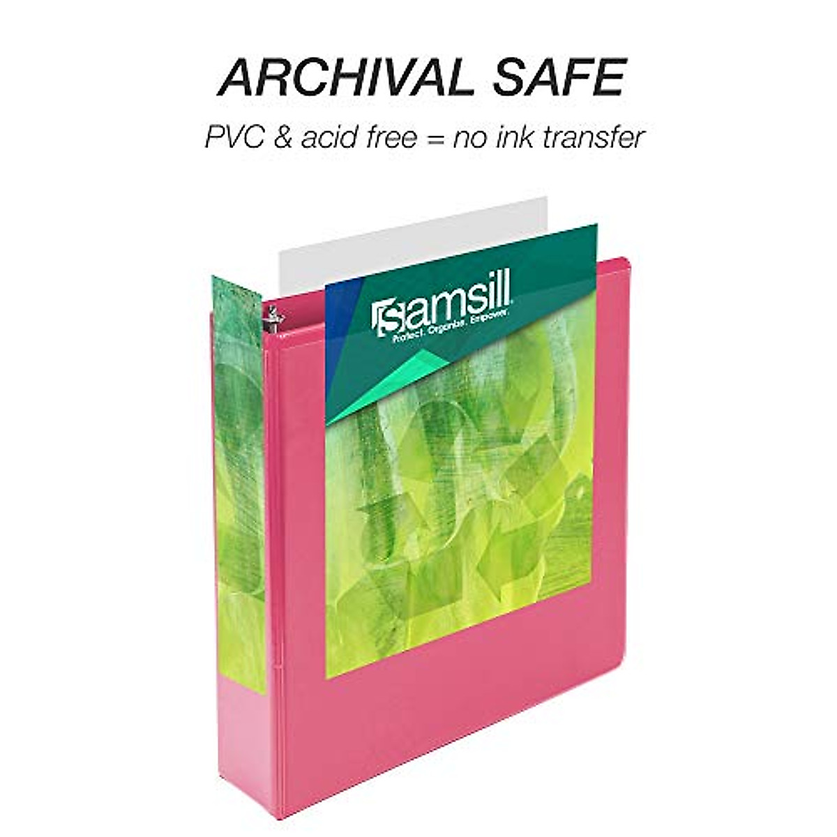 Samsill Plant Based Durable 2 Inch 3 Ring Binders, Made in The USA, Fashion Clear View Binders, Up to 25% Plant Based Plastic, Assorted 4 Pack (MP48669)