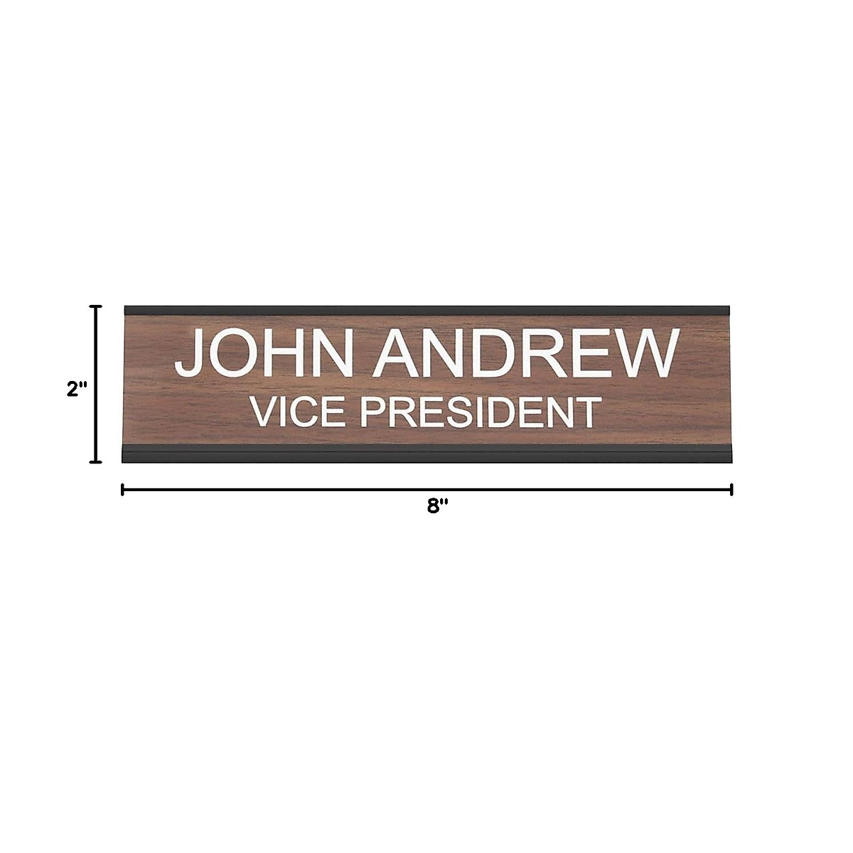 2" x 8" Custom Engraved Name Plate with Square Corners