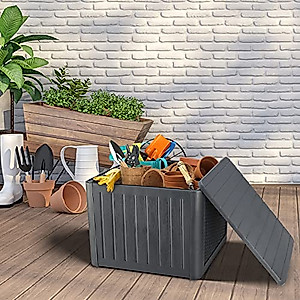 Kcelarec Deck Box 36 Gallon Outdoor Storage Box for Patio Tools, Outdoor Cushions & Pillows, Garden Supplies, Pet Stuff and Pool Accessories