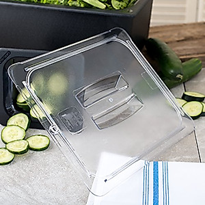 Carlisle FoodService Products 10230U07 StorPlus Half Size Polycarbonate Universal Handled Food Pan Lid, Clear