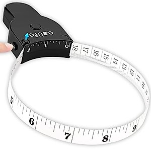 esLife Body Tape Measure 60" [Clip-Lock & Eject Release & Retract] 150cm, Self Measuring Tape Accurate for Tracking Weight Loss, Tailoring, Crafts, Item Measurement