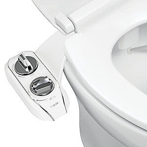 LUXE Bidet NEO 120 Plus - Only Patented Bidet Attachment for Toilet Seat, Innovative Hinges to Clean, Slide-in Easy Install, Advanced 360° Self-Clean, Single Nozzle, Rear Wash (Chrome)