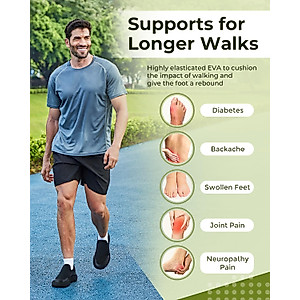 FitVille Plantar Fasciitis Shoes for Men Wide Orthopedic Shoes for Foot Pain Relief - BriskWalk (15 Wide, Black)