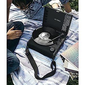 Victrola Revolution GO 3-Speed Bluetooth Portable Record Player with Built-in Speakers | Black VSC-750SB-BLK
