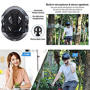 KRACESS Adult Bike Helmet Bluetooth Smart Helmet with Driving Recorder and LED Taillight Function for Urban Commuter Detachable Visor Mens/Womens Bike Helmet(Black)