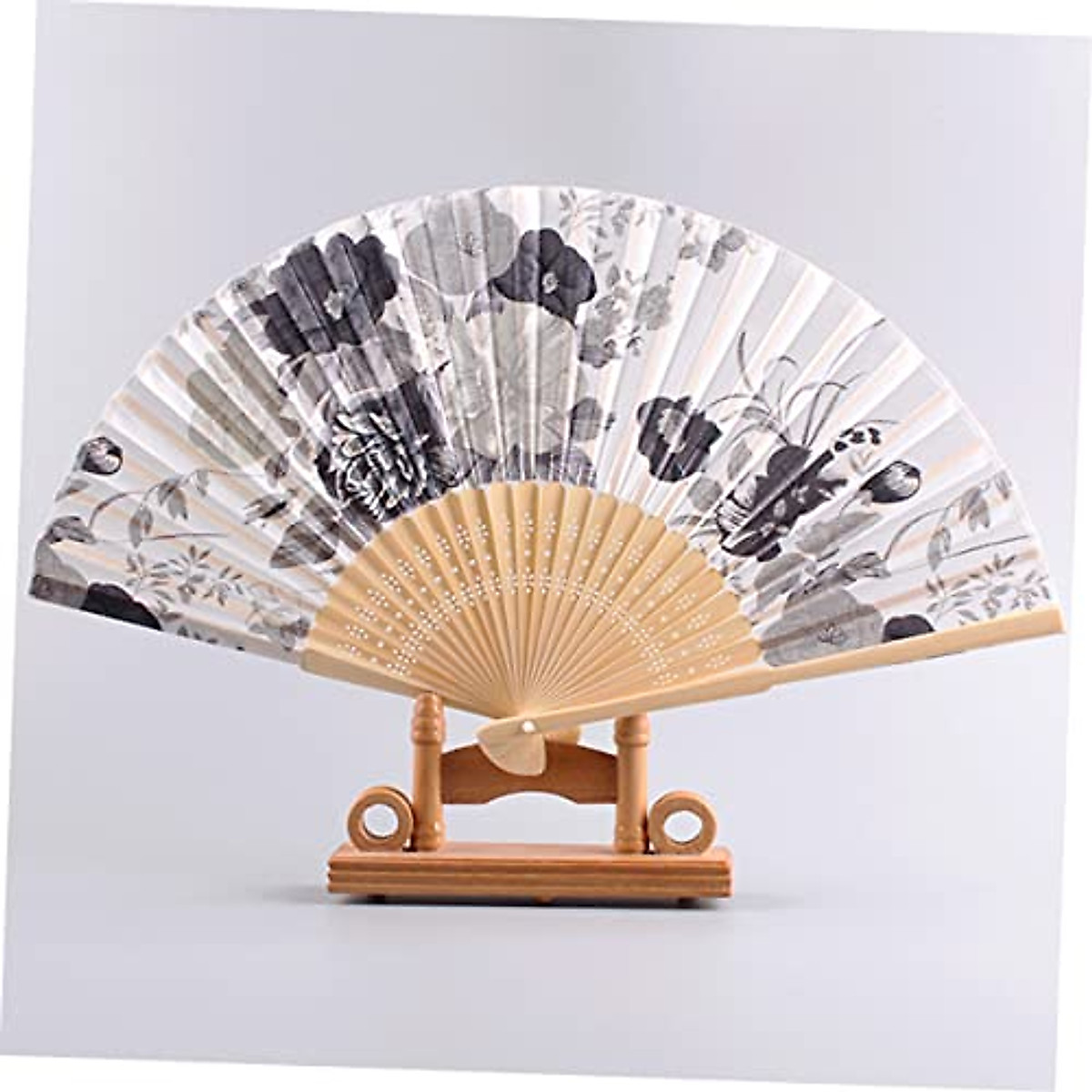 MUSISALY 2pcs Chinese Dancing Fans floral fan Silk Folding Fans folded fan Hand Folding Fans handheld fan ancient fan Chinese Folding Fans floding fan Japanese-style men and women flowers