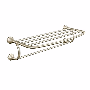 Moen YB2894BN Eva Collection 26-Inch Wide Bathroom Hotel-Style -Towel Shelf, Brushed Nickel